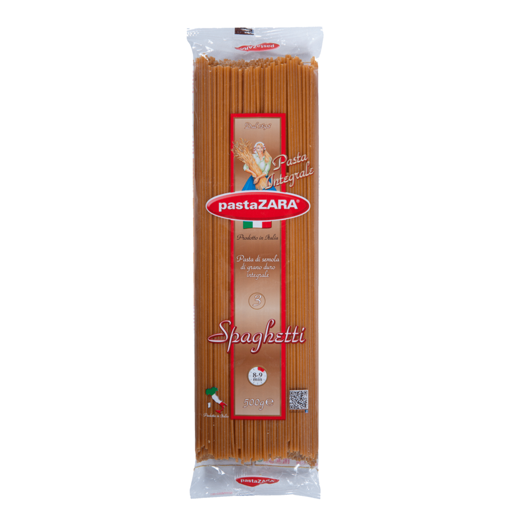 PASTA ZARA Fullkorn Spagetti Integrale No: 3 Pasta 500g – Go Marked