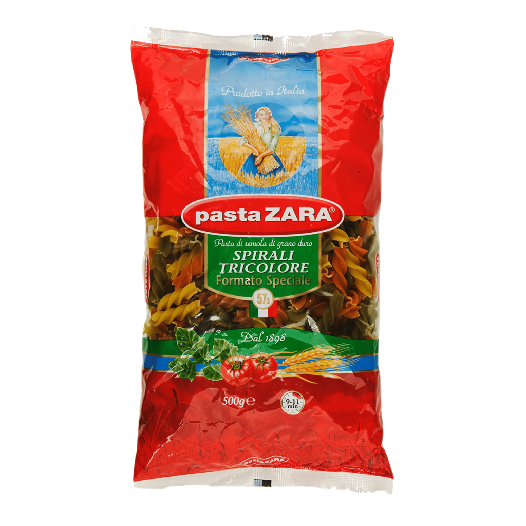 PASTA ZARA Spirali Tricolor No: 573 Pasta 500g – Go Marked